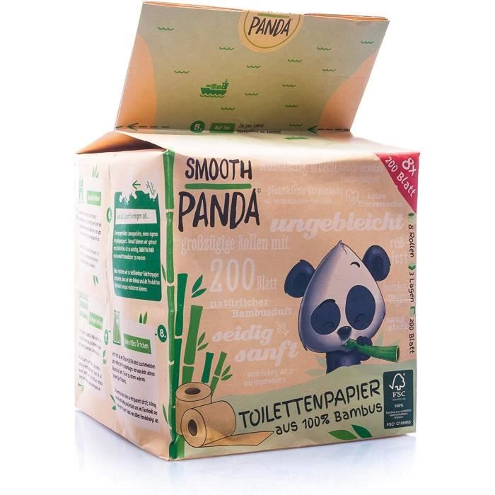 Smooth Panda Papier toilette en bambou 8 x 200 feuilles 3 plis ...