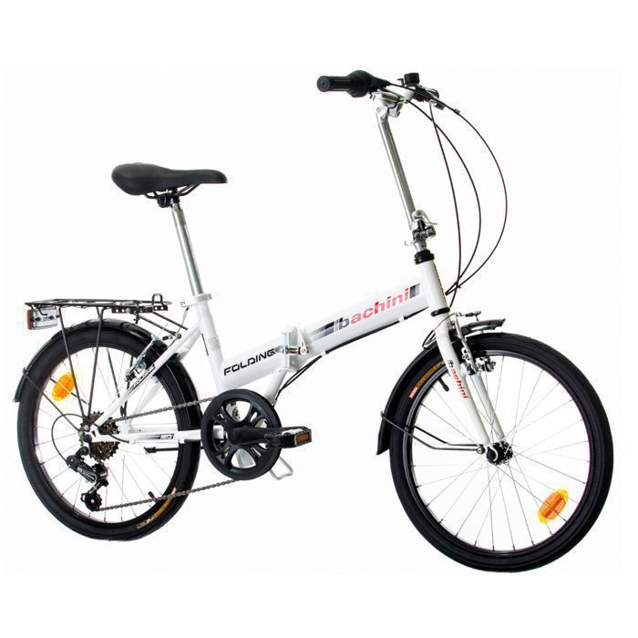 VELO PLIANT BACHINI 20", 6VT BLANC/ROUGE - Cdiscount Sport