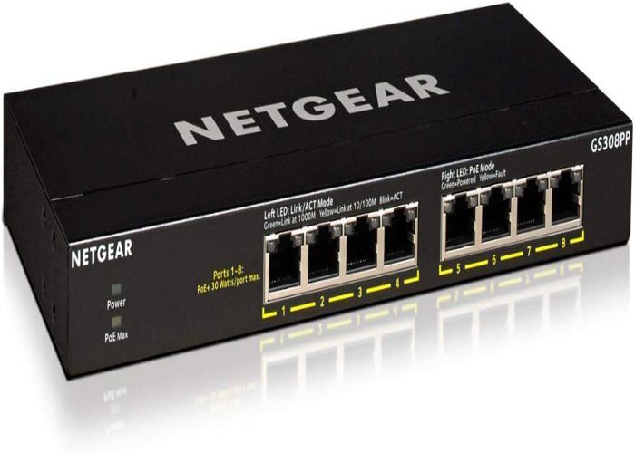 NETGEAR (GS308PP) Switch Ethernet PoE+ 8 Ports RJ45 Gigabit (10/100 ...