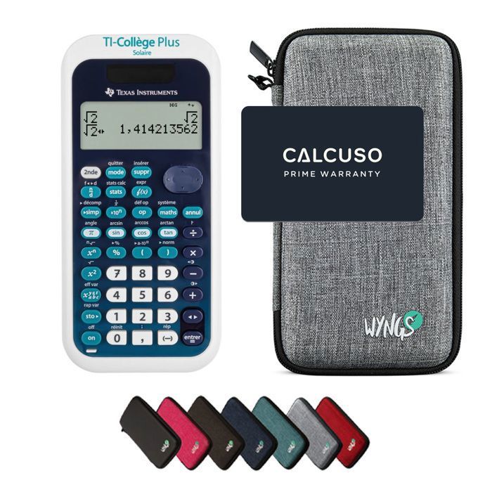 Calculatrice TI-Collège Plus Solaire avec Housse de Protection WYNGS ...