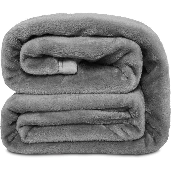 Couverture Polaire- Moelleuse Plaid Gris,Douce Plaid Pour Canapé,Plaid ...