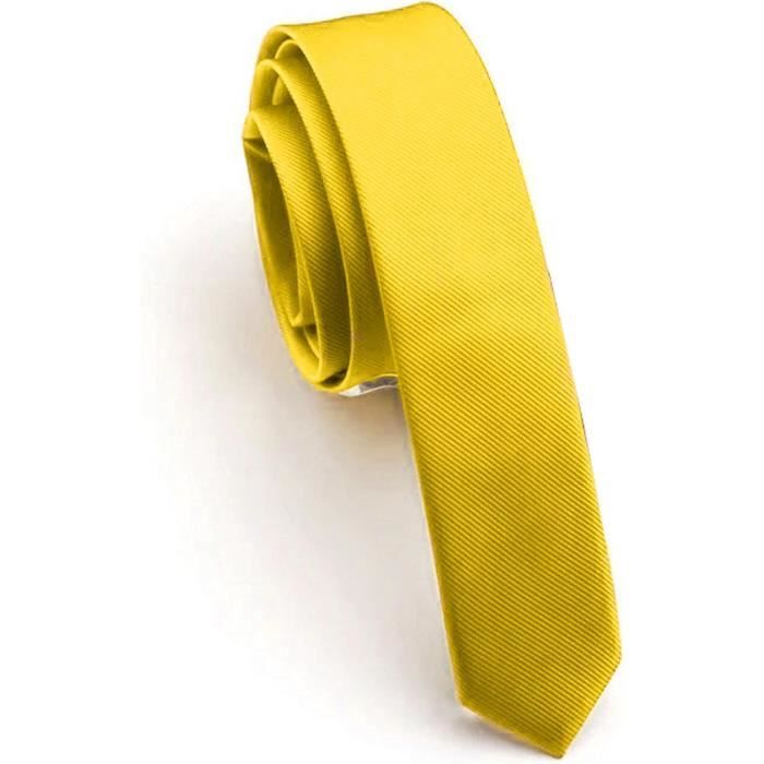 Cravate fine de 4 cm de couleur unie pour homme (4 cm).[G676 ...