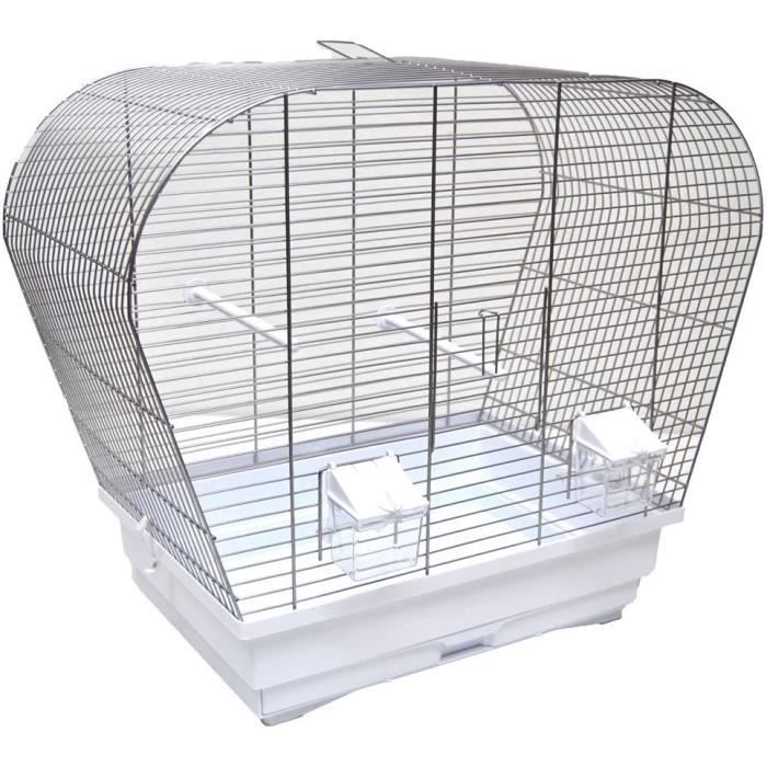 D&S Vertriebs Cage à oiseaux pour perruches Chromé Blanc 60 cm [256 ...
