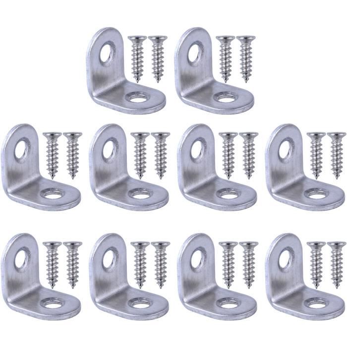 Équerres de fixation 10 pièces équerre d'angle en acier inoxydable ...