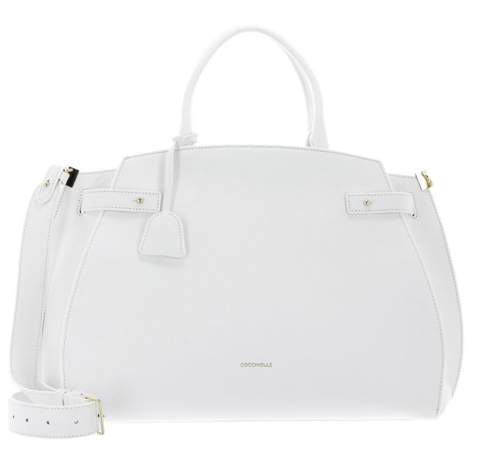 COCCINELLE Sac à main blanc en cuir pour femme Kliche Handbag Grained ...