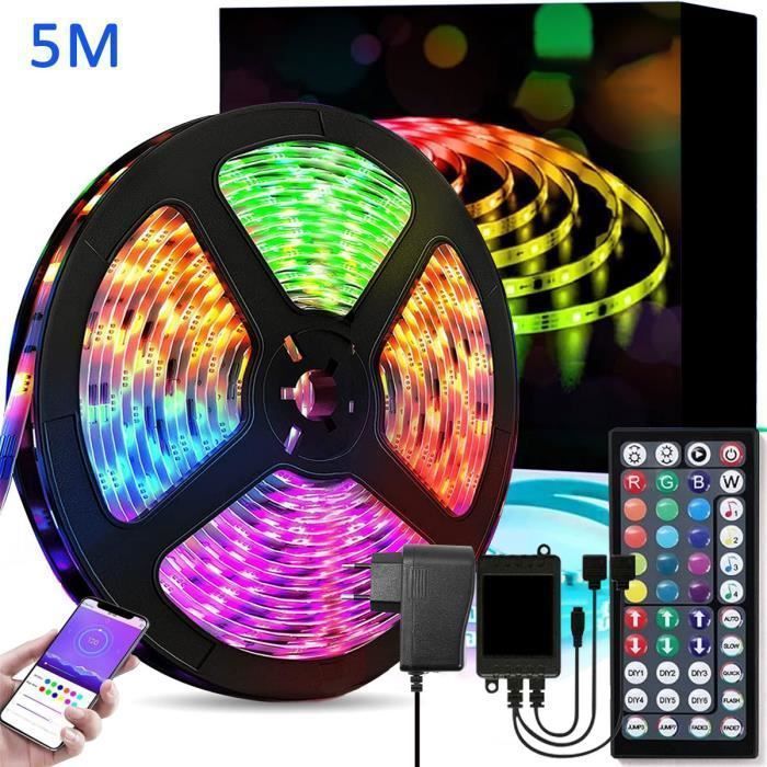 Ruban Led 5m, Led Chambre Multicolore Bande Led 5050 RGB Lumière Led, Bandeau Led avec ...
