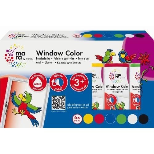 MARA BY MARABU WINDOW COLOR, 80 ML, 6ER-SET - Cdiscount Beaux-Arts et ...