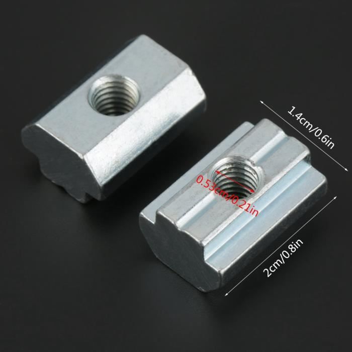 Écrou à tête de marteau Écrou coulissant à rainure en T en acier au carbone zingué pour ...