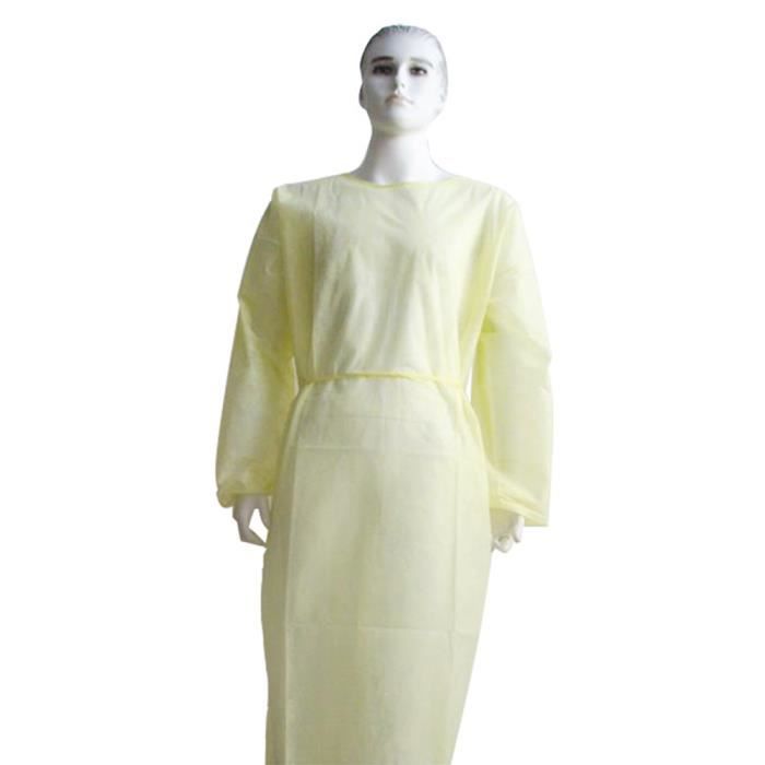 Jaune Robe De Protection Jetable Respirante 1Pcs, Blouse De Laboratoire ...