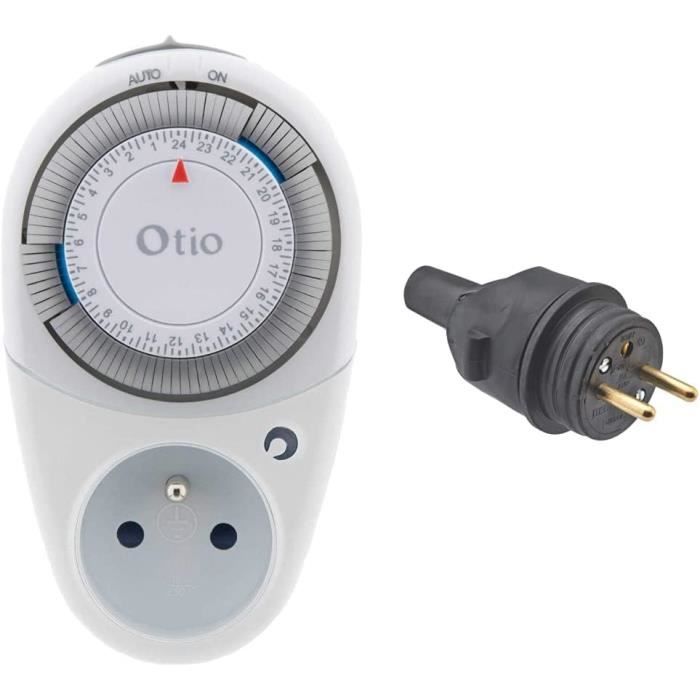 Programmateur Quotidien T10 Blanc & Prise Electrique Male Fiche Electrique Prise Male Prise Male ...