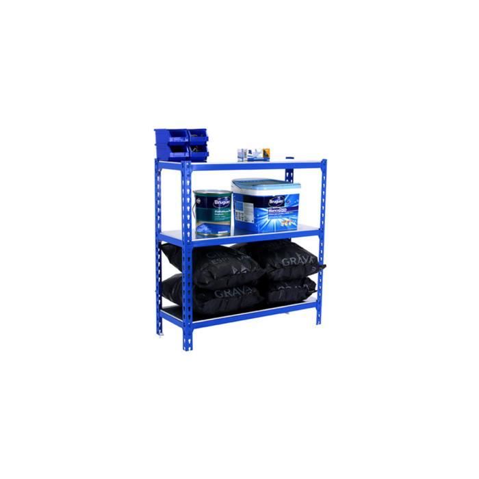 Étagère métallique 3 niveaux - SIMONCLICK MEGAPLUS - 900x1200x400 mm - Bleu - Galvanisé - 180 kg ...