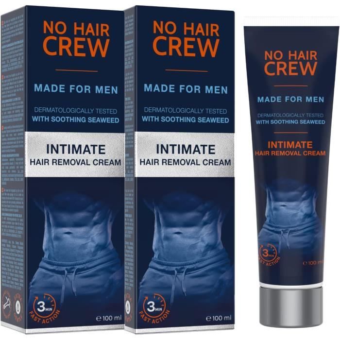 2 x NO HAIR CREW Crème dépilatoire intime, extra douce pour les zones ...