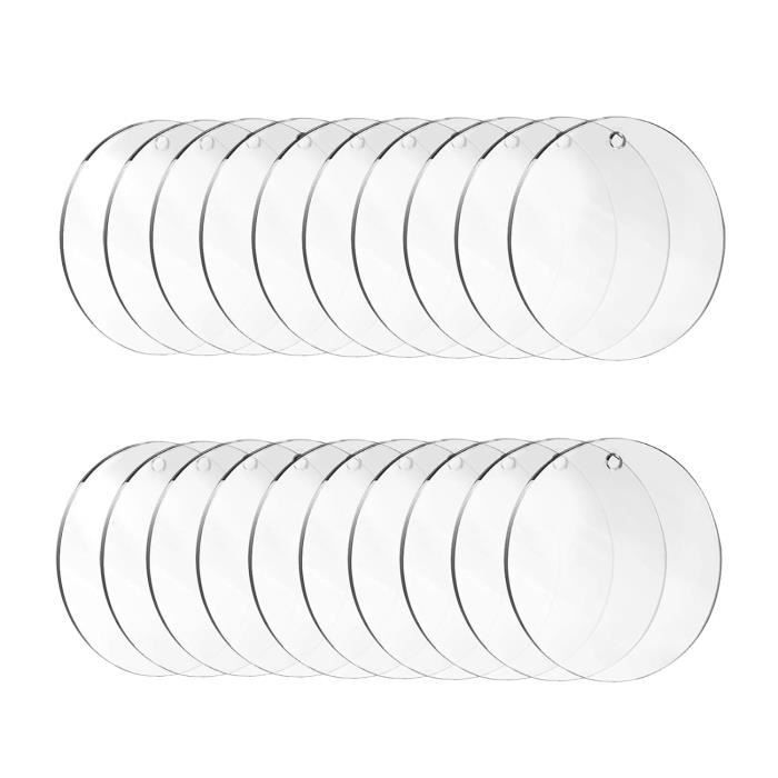 Lot de 20 disques ronds en acrylique transparent, pour cadre photo ...