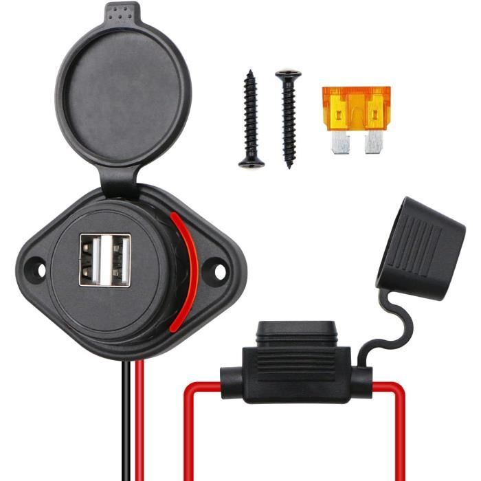 Prise Usb 12V-24V, Chargeur De Voiture Double Port 4.8A Usb Adaptateur, Prise De Chargeur De ...