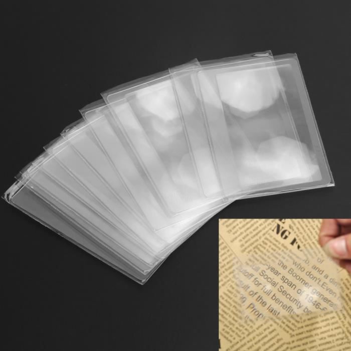 LUNETTE LOUPE,20PCS--Fresnel loupe transparente taille carte de crédit ...