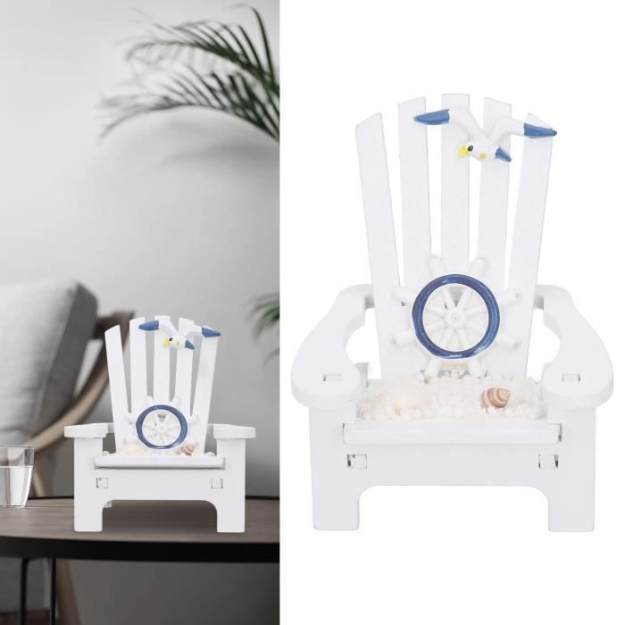 Qiilu Mini ornement de chaise de plage Mini Chaise en Bois Ornement ...