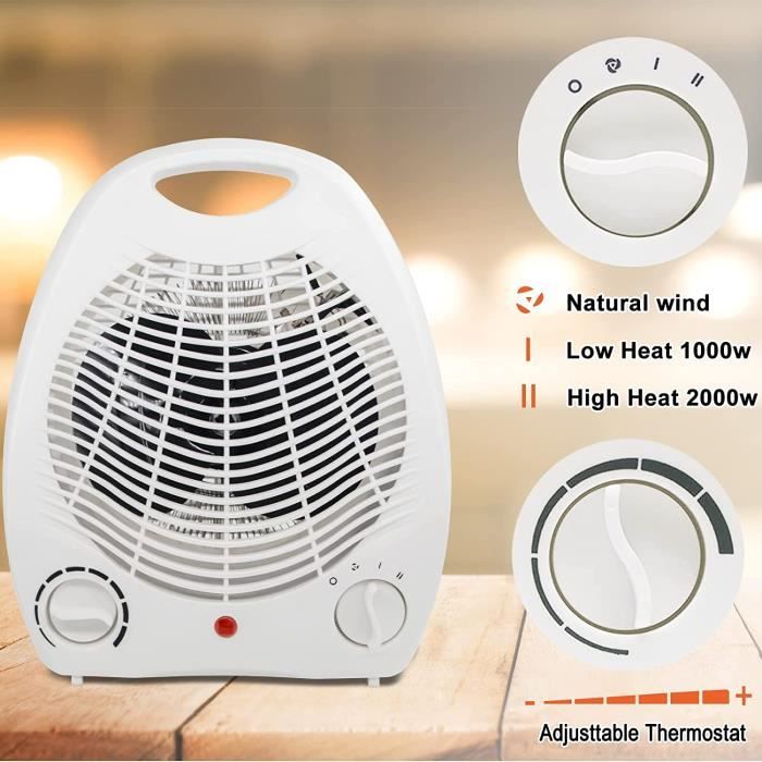 Radiateur Soufflant Mobile, Petit Chauffage Electrique Economique avec ...