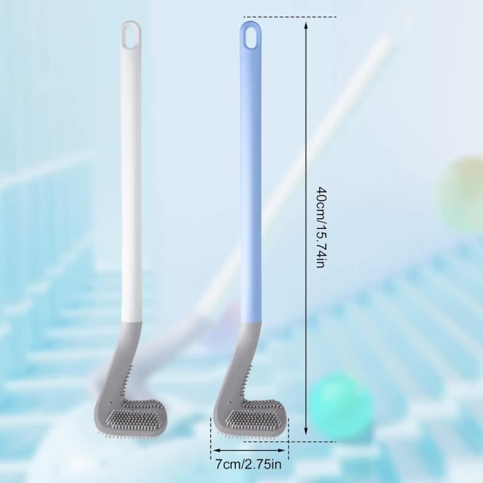 Lot De 2 Brosses De Toilette En Silicone À Long Manche - Pour Coins Et Crevasses[M2493 ...