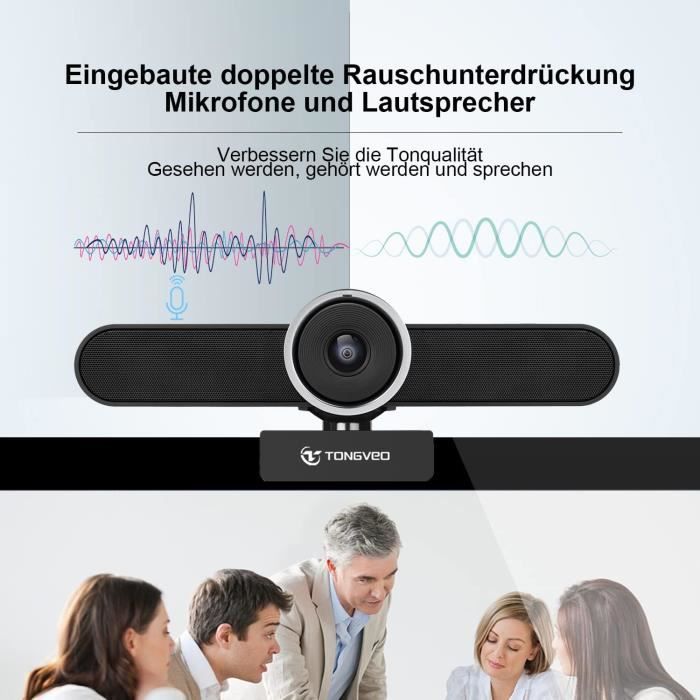 Webcam De Conférence Avec Microphone Et Haut-Parleur, Usb 1080P, Webcam ...