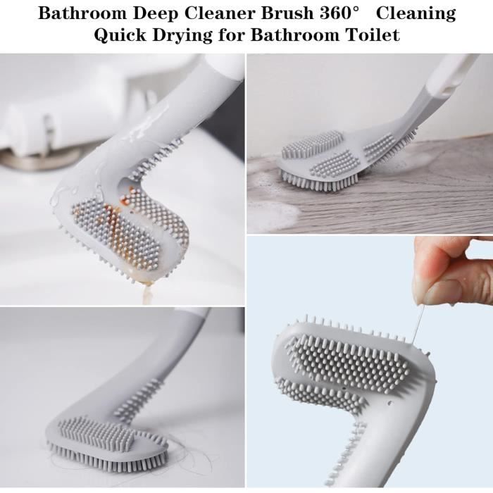 Lot De 2 Brosses De Toilette En Silicone À Long Manche - Pour Coins Et Crevasses[M2493 ...