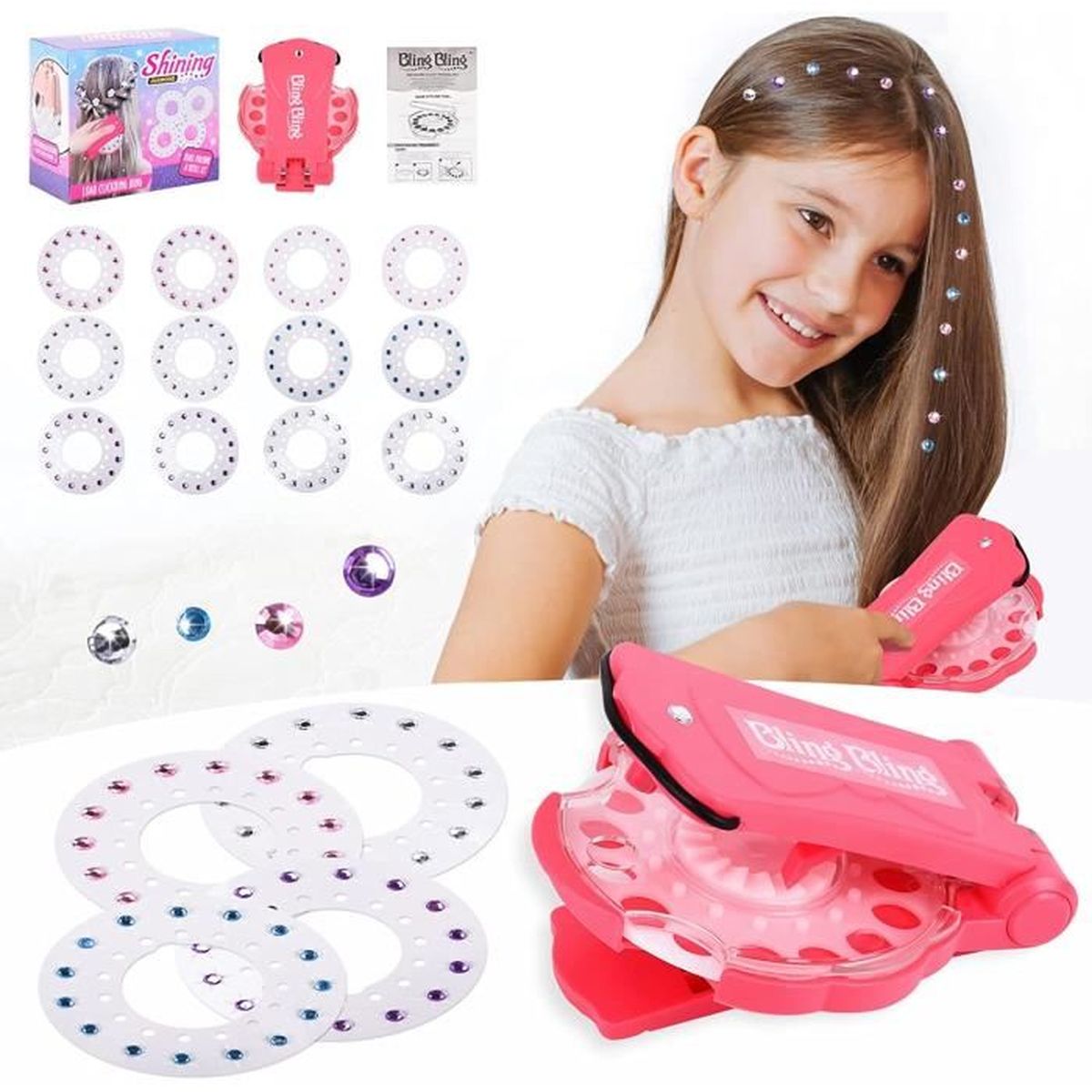 Hair Gem Stamper WJASI - Hair Bedazzler Deluxe Set With 24 PCS Reusable ...