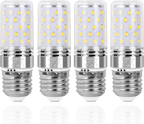 Ampoules LED Culot E27 Blanc Froid 9W Equivalent 60-80W Ampoule E27 6000K LED Culot Edison vis ...