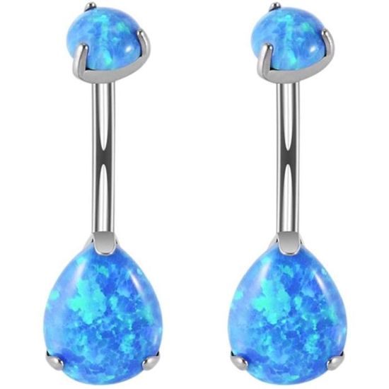 2pcs Belly Bouton Anneaux de Nombril Piercing Bijoux Titane barbelles ...
