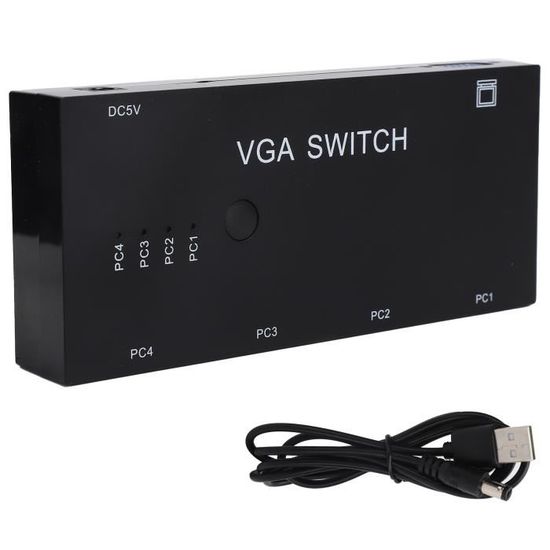 LAN commutateur de port d'affichage Commutateur VGA 4 en 1 sortie VGA ...