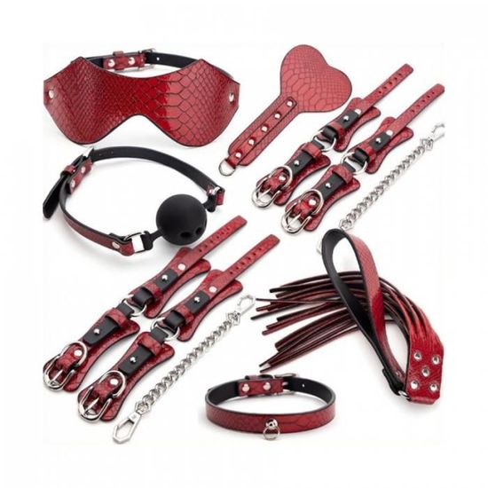 HARD GIRLY Kit BDSM 7 Pièces Caïman Rouge - Cdiscount Boutique Erotique