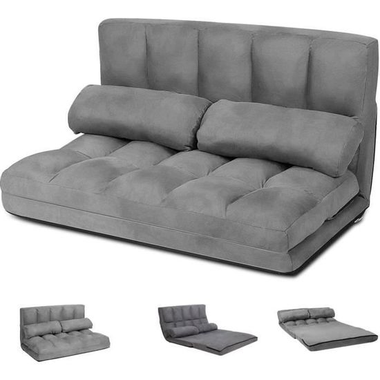 GOPLUS Canapé Convertible Canapé Lit Paresseux Pliable avec Dossier à 5 ...