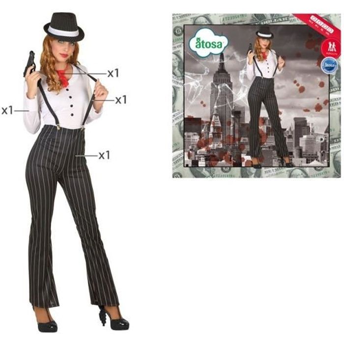 ATOSA Déguisement Gangster - Femme - Gris - Cdiscount Jeux - Jouets