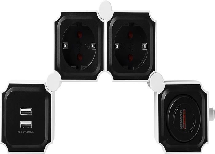 Multiprises Prises Électriques 2 Prises Avec 2 Ports Usb (5V 2,4A ...