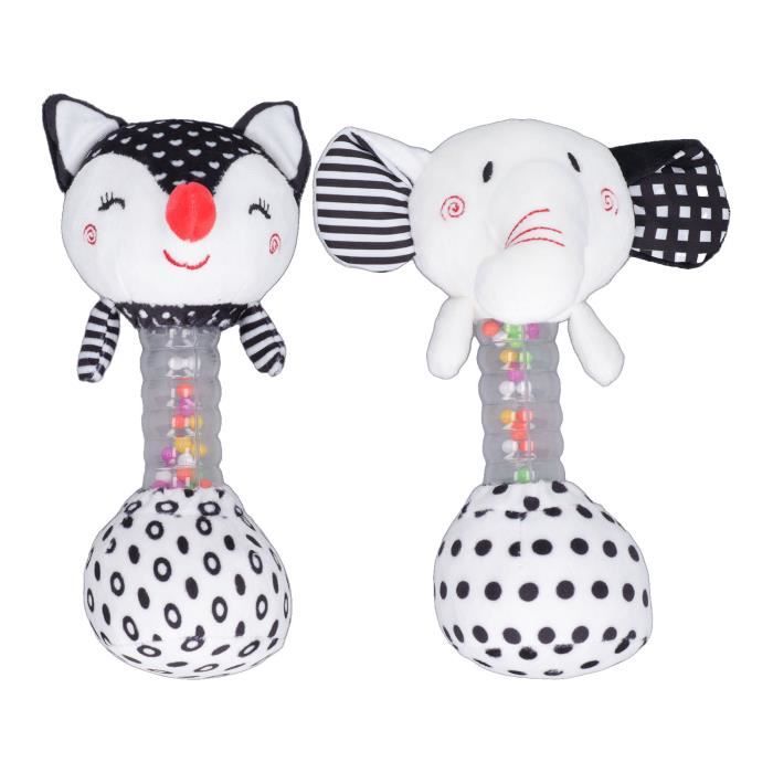 Hochet doux pour bébé, 2 pièces, hochet à sonnerie en forme d'animal en ...