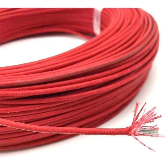 Fil chauffant Fil électrique tressé en fibre de verre, 0,3 0,5 0,75 1 1,5 2 2,5 4 mm2, câble ...
