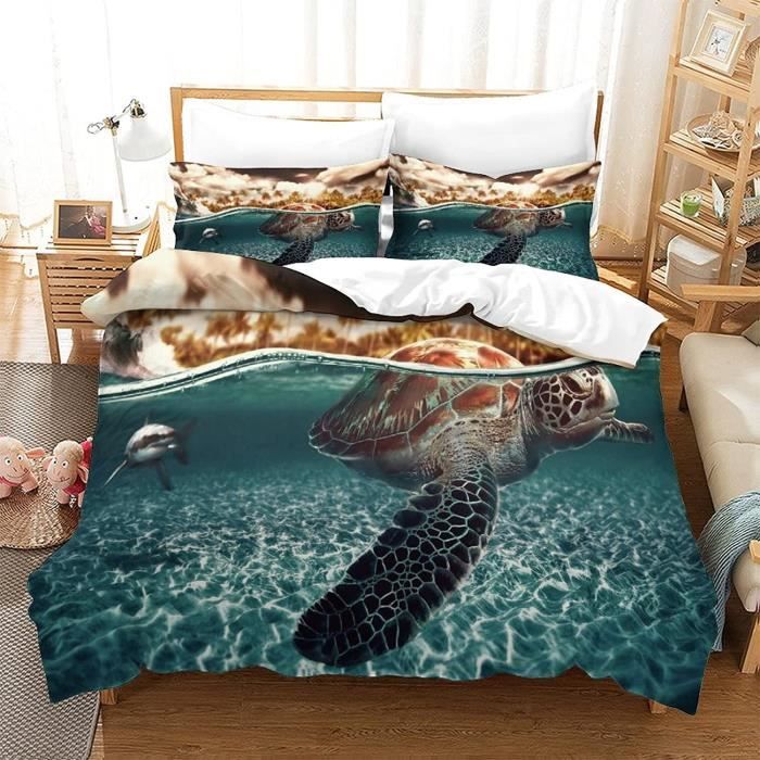 Housse de Couette Tortue de mer Tortue dans l'océan imprimé Housse de ...
