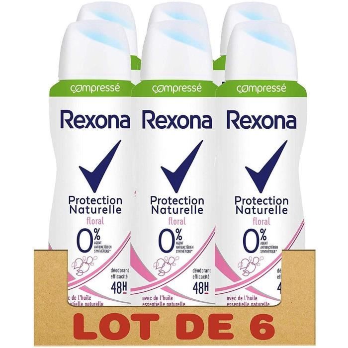 REXONA Lot de 6 Déodorants Femme Spray Compressé Parfum Floral - 100ml ...