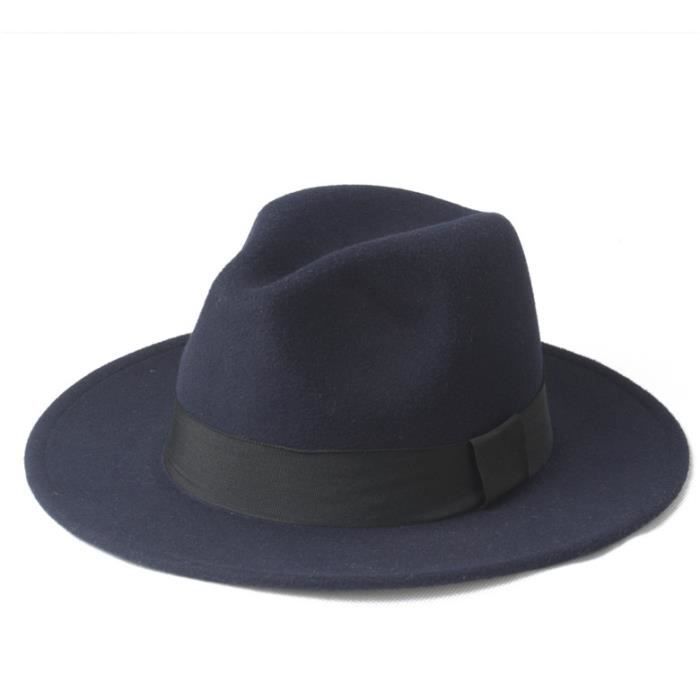 56-58CM - Bleu foncé - Chapeau En Feutre Laine Pour Hommes, 2 Grandes ...