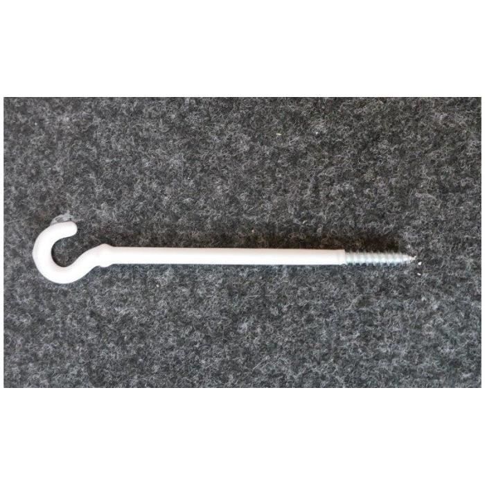 Vis crochet (Piton) acier isolé PVC blanc longueur 100mm filetage acier ...