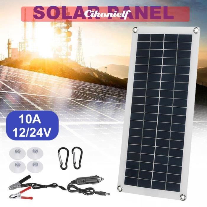 Cikonielf cellule solaire Kit de panneau solaire flexible portable 20 W, interrupteur auto ...