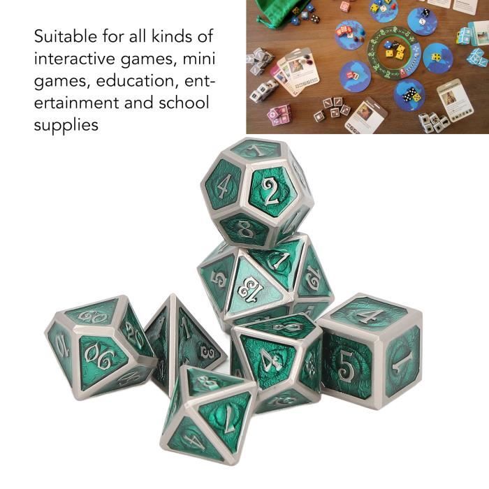 ESTINK jeu de dés 7pcs dés multi-faces en métal décoration de la maison ...