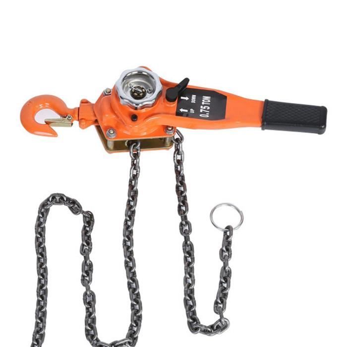 GOTOTOP levage manuel de bloc 0.75t couleur orange palan à chaîne palan ...