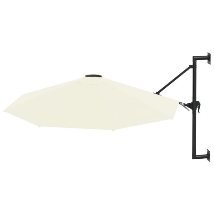 Parasol mural - KEENSO - DA007 - 300 cm - Sable - Mât en métal avec ...