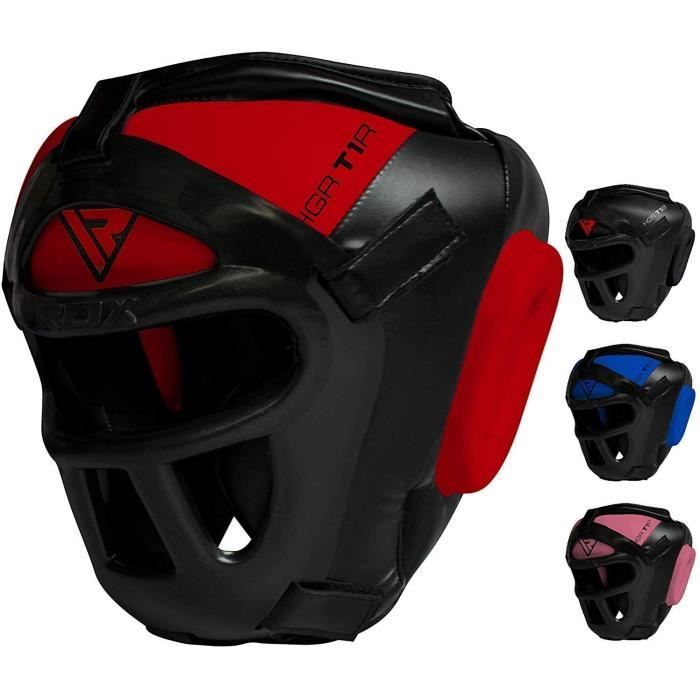 Casque de boxe RDX T1 MMA Grille Protection Tête - Rouge - Adulte ...