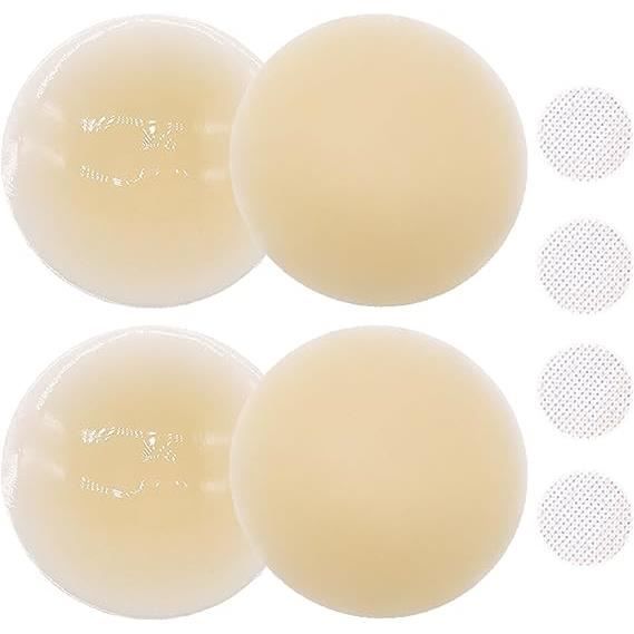 2 Paires Cache-tétons adhésifs réutilisables en Silicone Doux ...