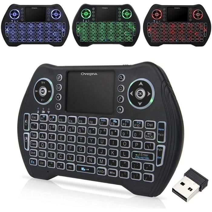 Ovegna MT10 : Mini Clavier Wireless rétro-eclairé (AZERTY) sans Fil ...