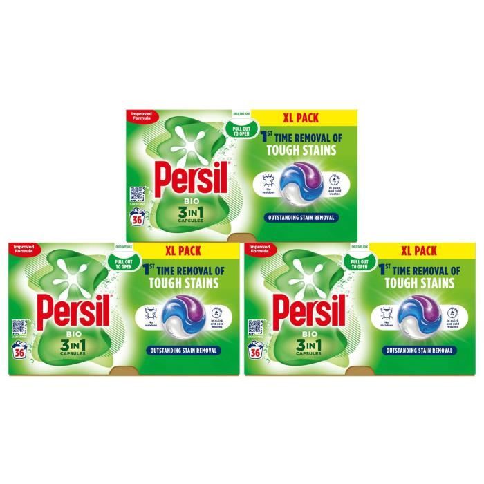 Lessive capsules Persil XL 3en1 Bio - Élimination des taches avec une ...