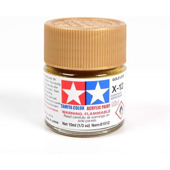 Tamiya X-12 Peinture acrylique brillante 10 ml X-12 GOLD LEAF feuille d ...