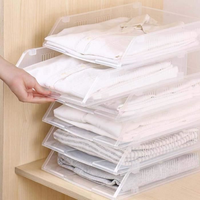 Empilable Transparent Placard Tiroir Unités Organisateur Vêtements En ...