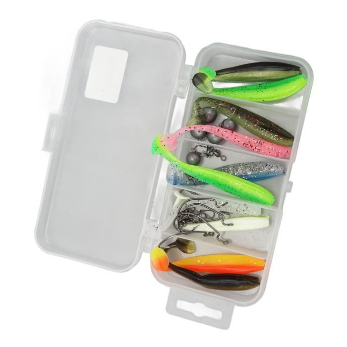 Ensemble de leurres de pêche - VGEBY - 7cm - Silicone souple - Deux ...