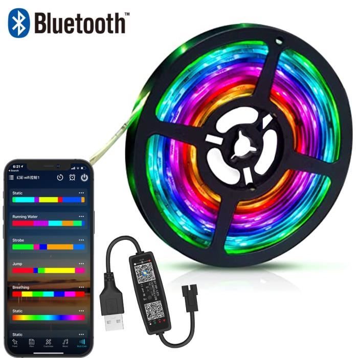 BANDE LED,WS2812b Bluetooth-30m 98.42ft--Bande lumineuse LED WS2812B, 1m 30m, éclairage de ...